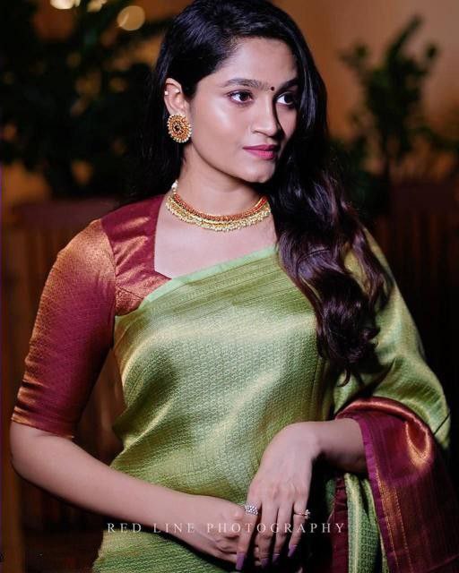 Pure Silk Light Green Color Kanjivaram Saree || Rooprekha – rooprekha